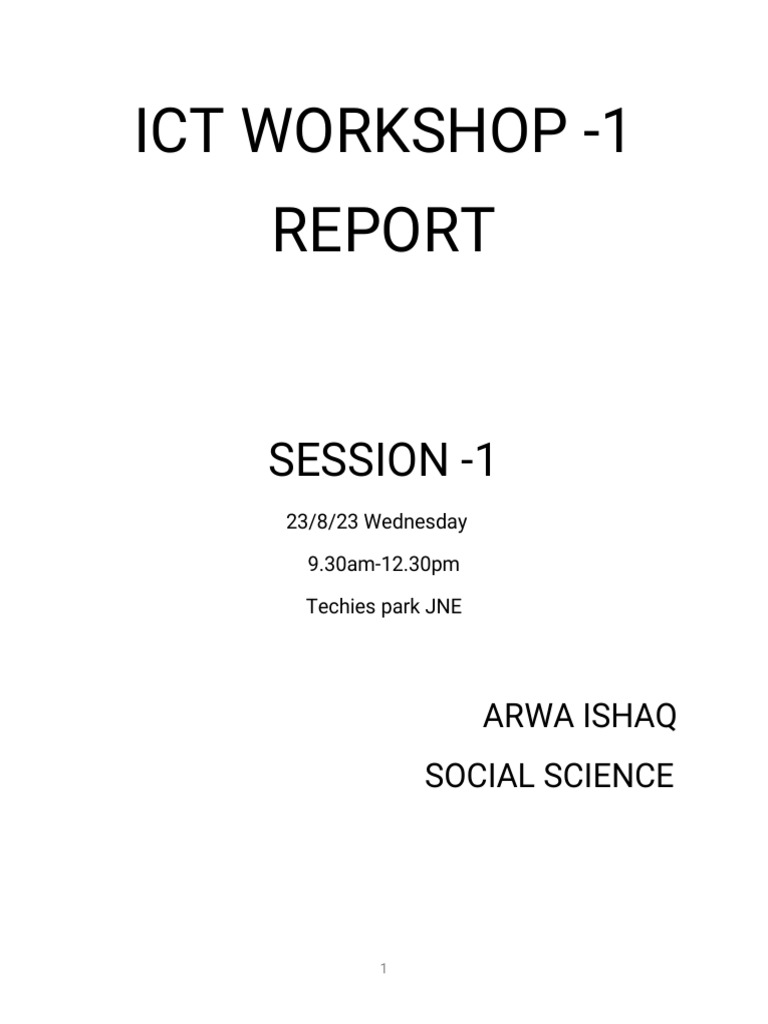 ICT Workshop Insights and Highlights | PDF | Computers