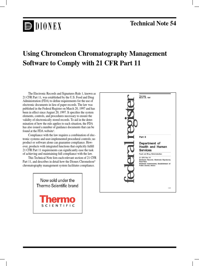 TN 54 Chromeleon 21 CFR Part 11 LPN1302 en | PDF