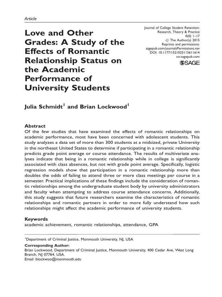Impact of Romance on College Grades | PDF | Survey Methodology ...