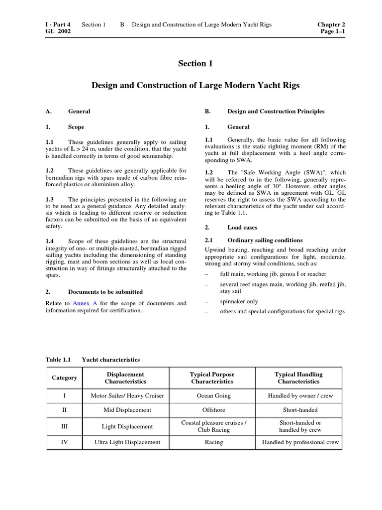 Germanischer Lloyd - Over 24m Rig Design | PDF | Sail | Yacht