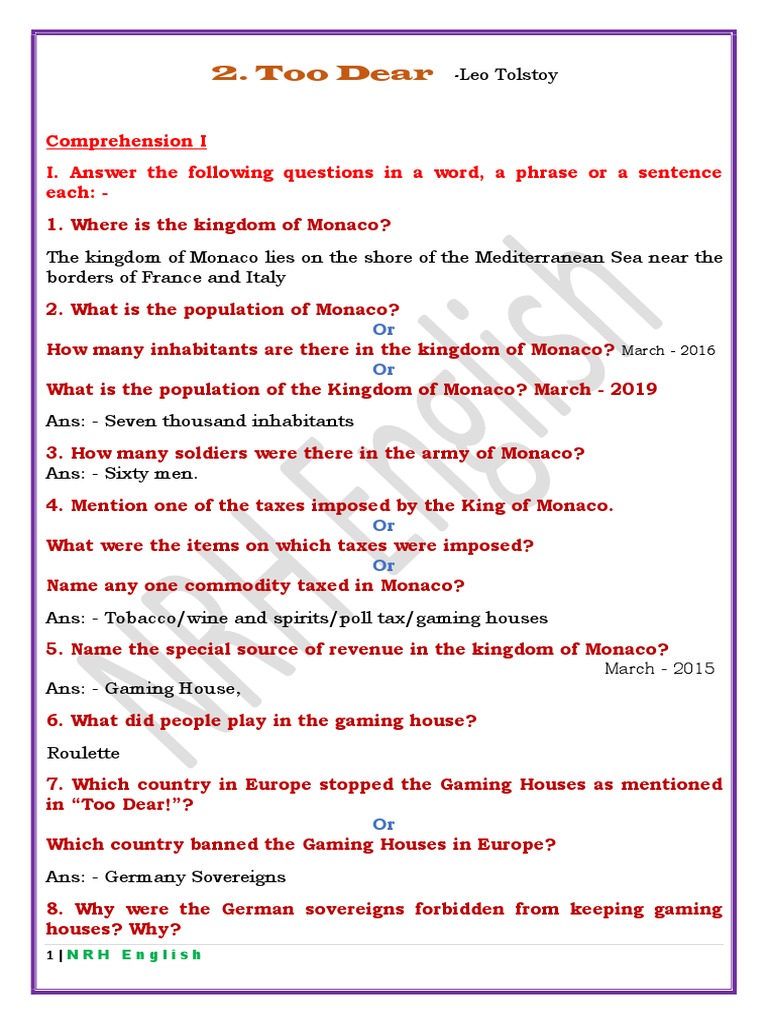 TOO DEAR NOTES Kafh | PDF | Travel