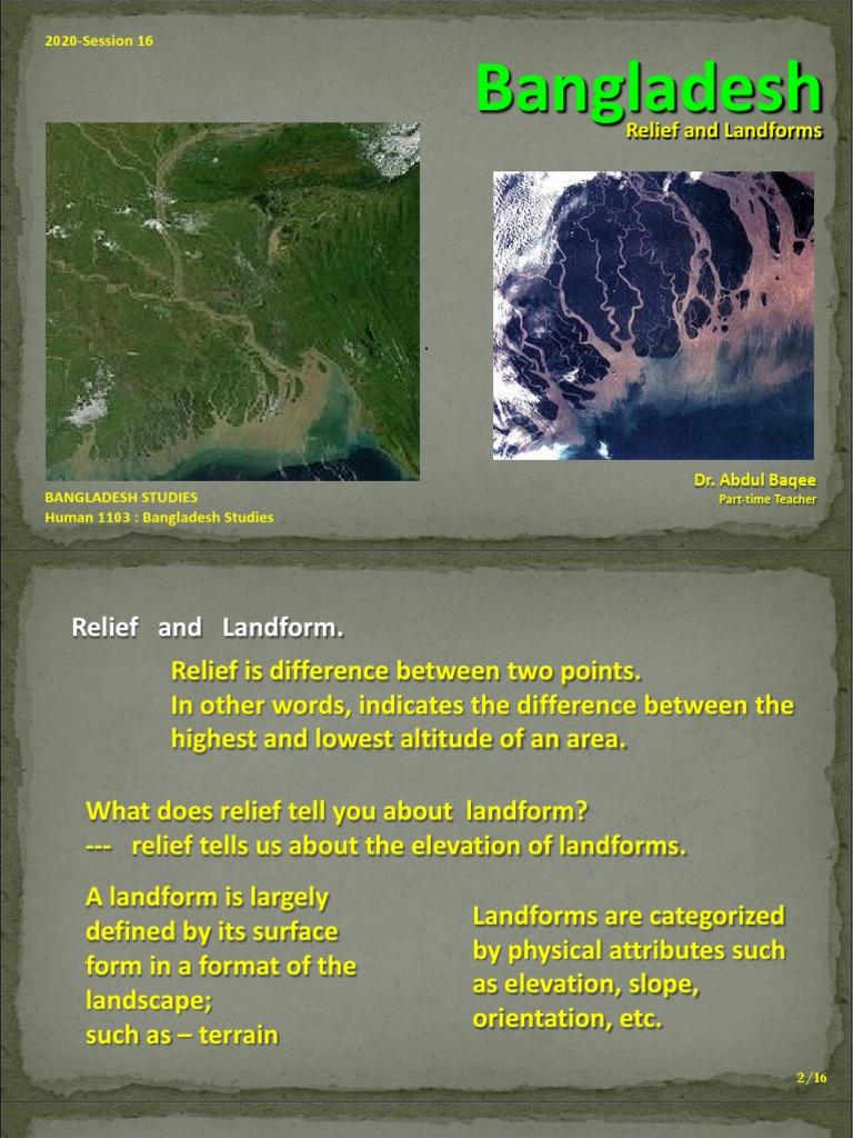 BS-16 Bangladesh Landform H-T | PDF | Morphology | Physiographic Divisions