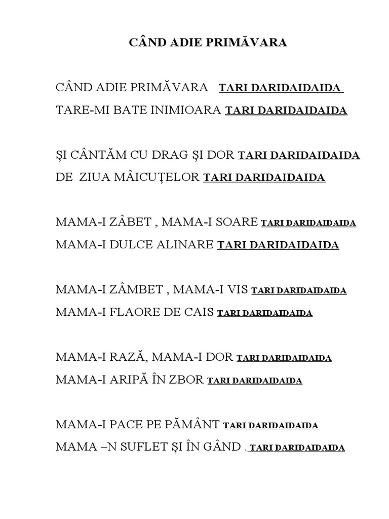 Cand Adie Primavara | PDF