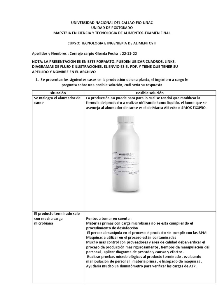 Ex. Final 2022-B GC | PDF | Curado (Conservación de Alimentos) | Alimentos