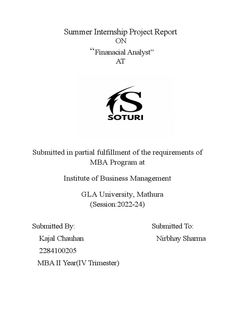 Final Report Internship | Download Free PDF | Marketing | Financial Analyst