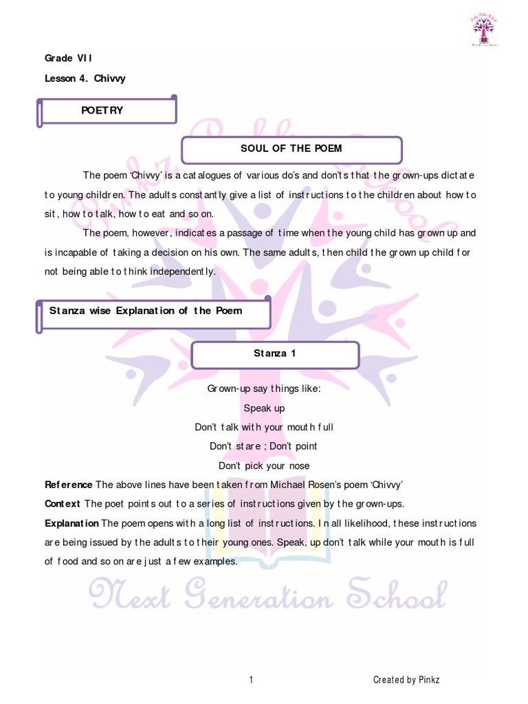 Lesson 4 Poetry | PDF | Poetry