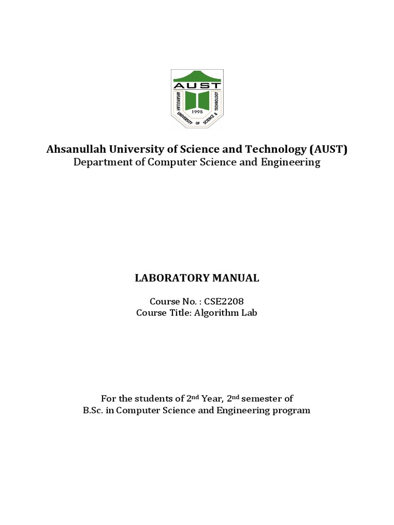 CSE2208-Lab Manual | PDF | Vertex (Graph Theory) | Algorithms And Data Structures