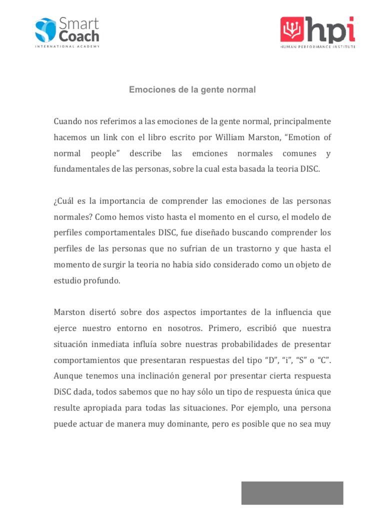 Emociones de La Gente Normal | PDF | Las emociones | Ciencia cognitiva