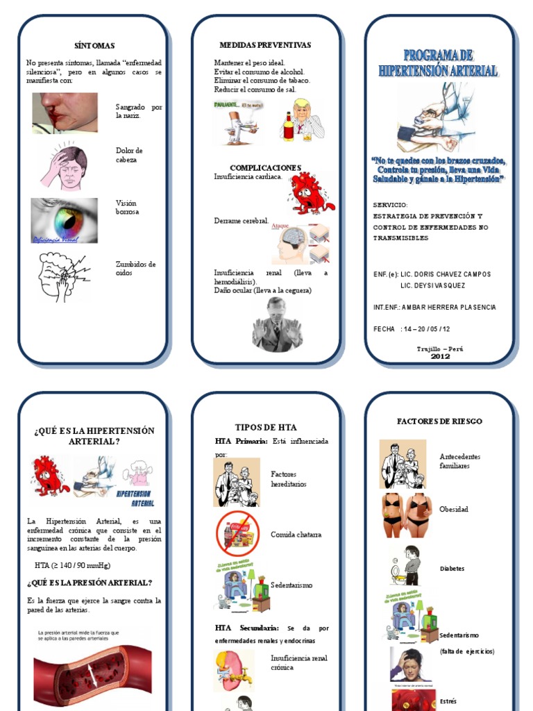 Triptico HTA | PDF | Hipertensión | Ciencias de la Salud
