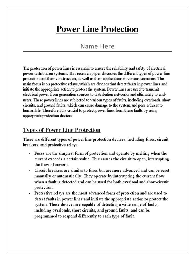 Power Line Protection | PDF