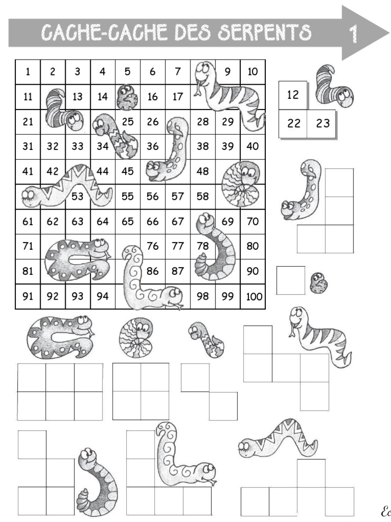 Tableau Des Nombres Cacahe Cache Des Serpents | PDF