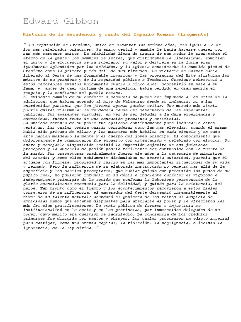 E GIBBON Historia y Dec. Del Imp. Romano | PDF