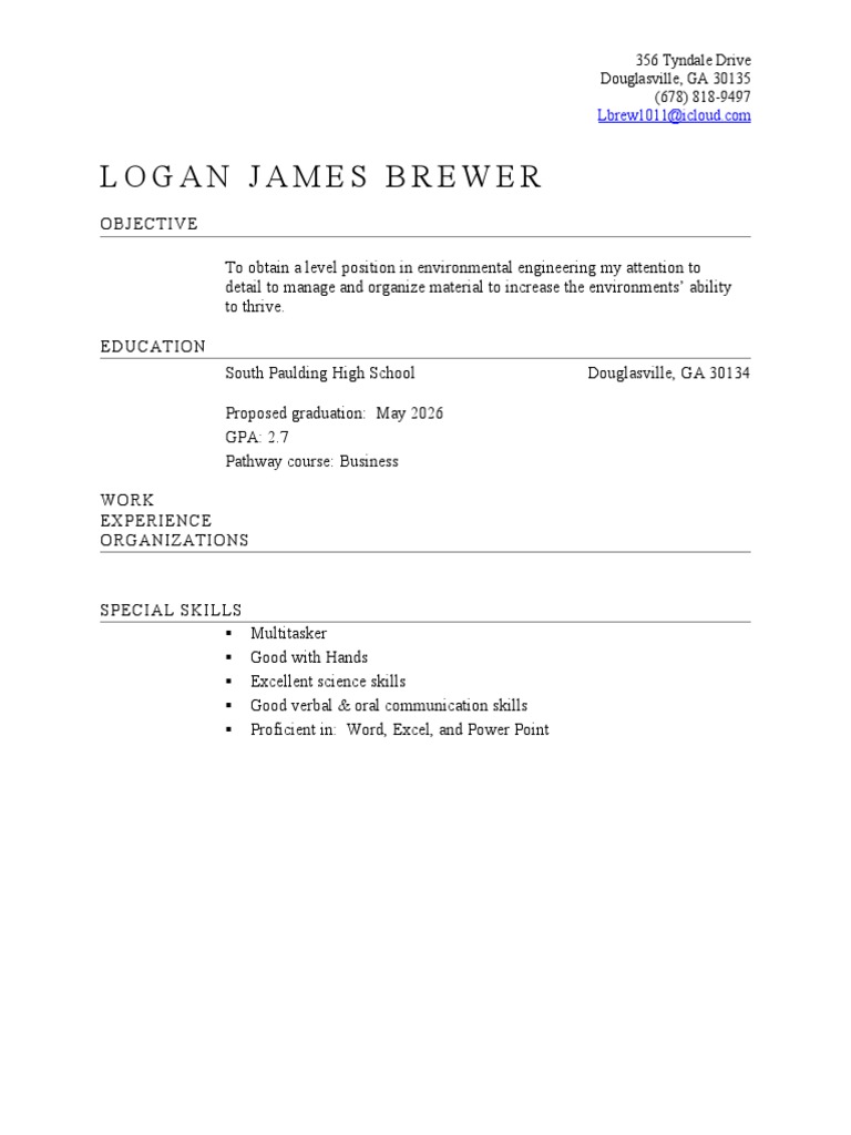 Sample High School Resume | PDF