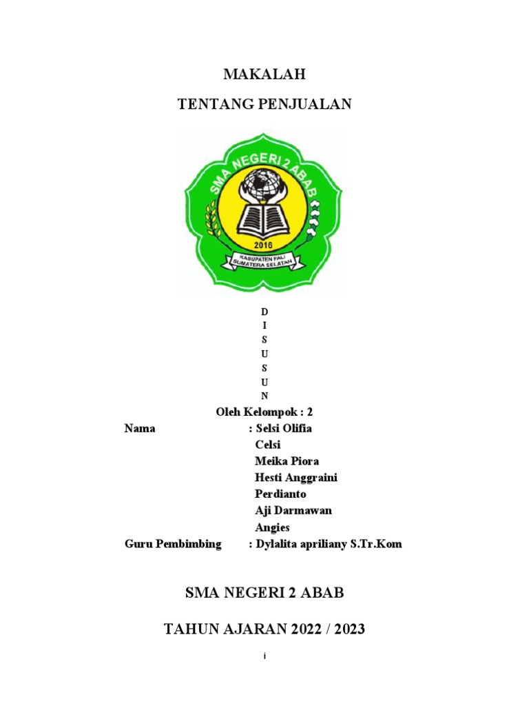 Contoh Makalah Manajemen Penjualan | PDF
