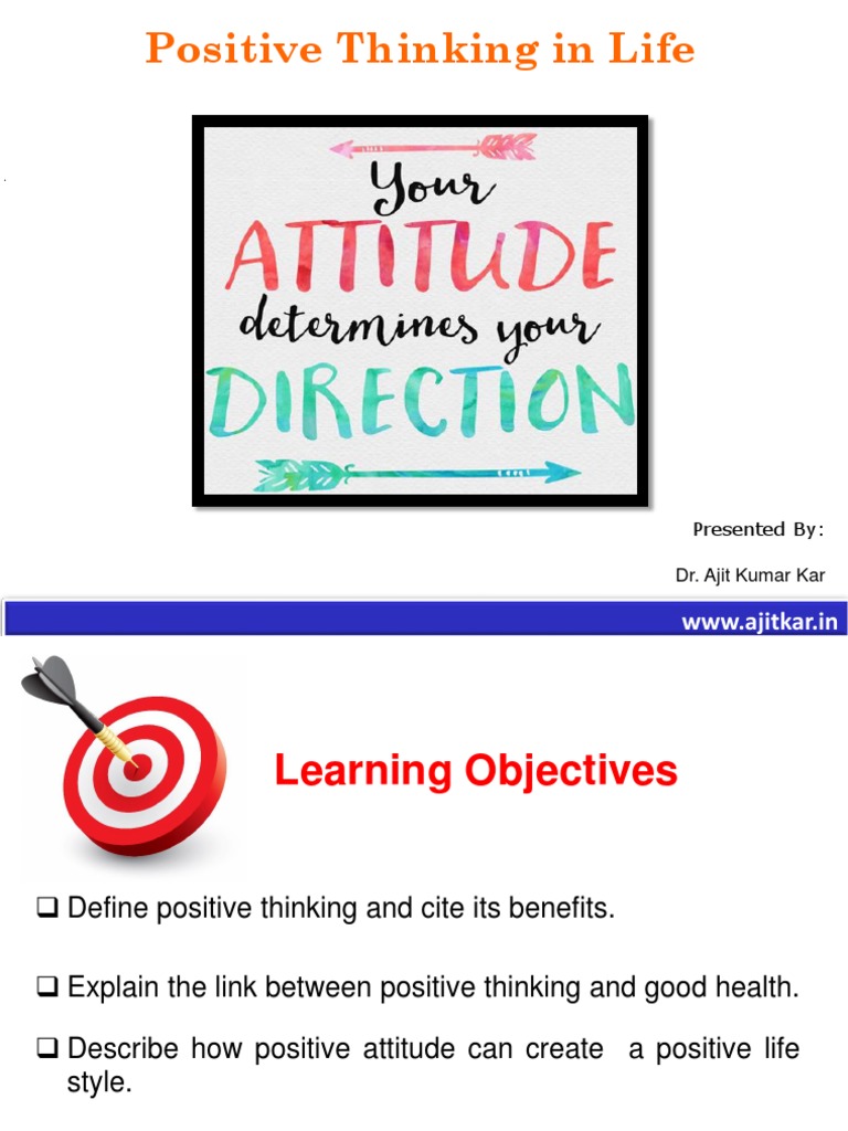 Positive Thinking for Personal Growth | PDF | Attitude (Psychology ...