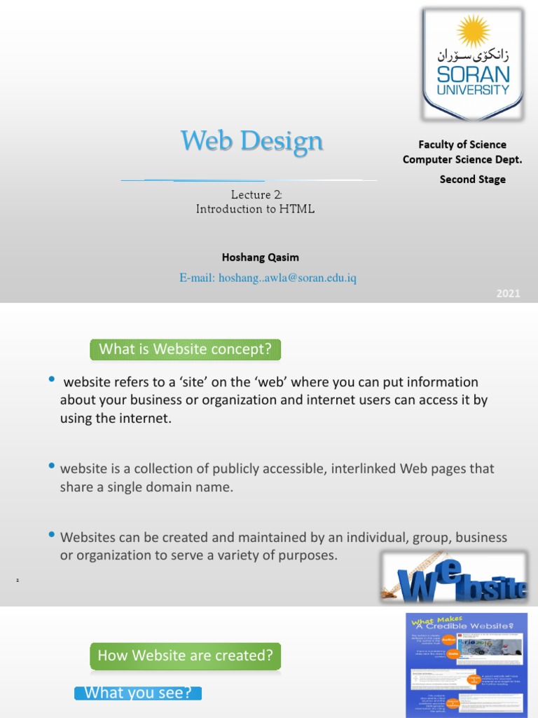 Web Design Lecture 2 Html Pdf 