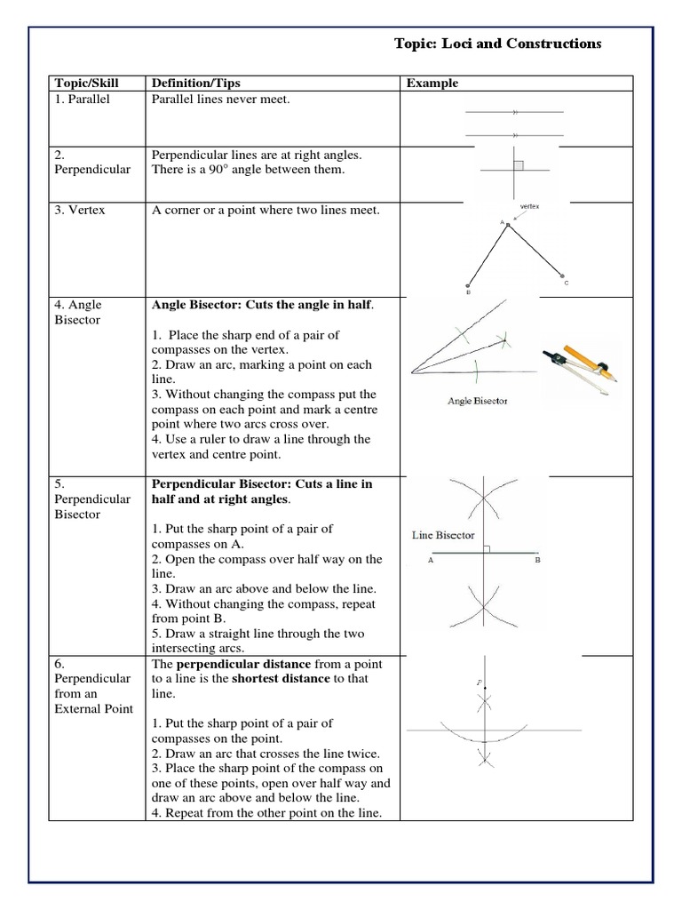 Maths Y9 Loci and Constructions | PDF