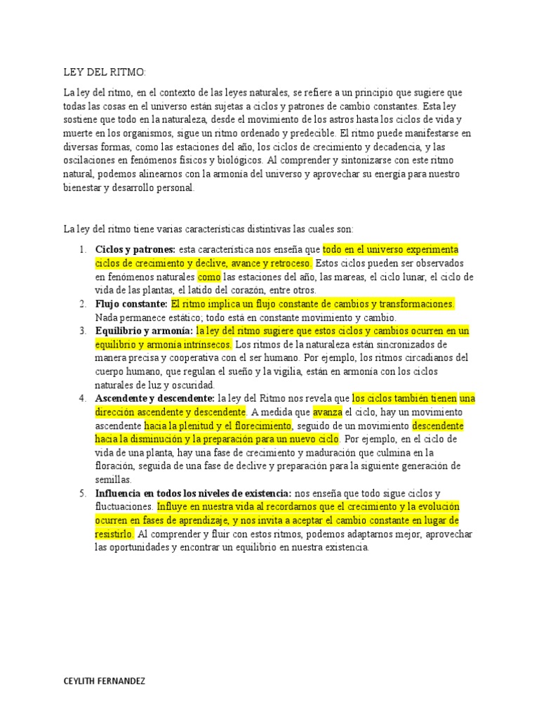 Ley Del Ritmo | PDF