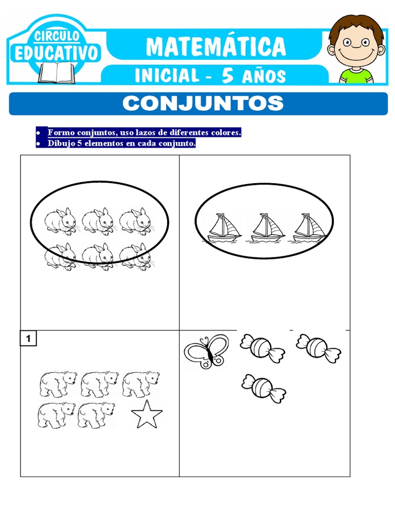 Actividades de Conjuntos para Ninos de Cinco Anos | PDF