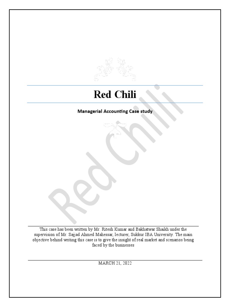 Red Chilli | PDF | Net Present Value | Expense