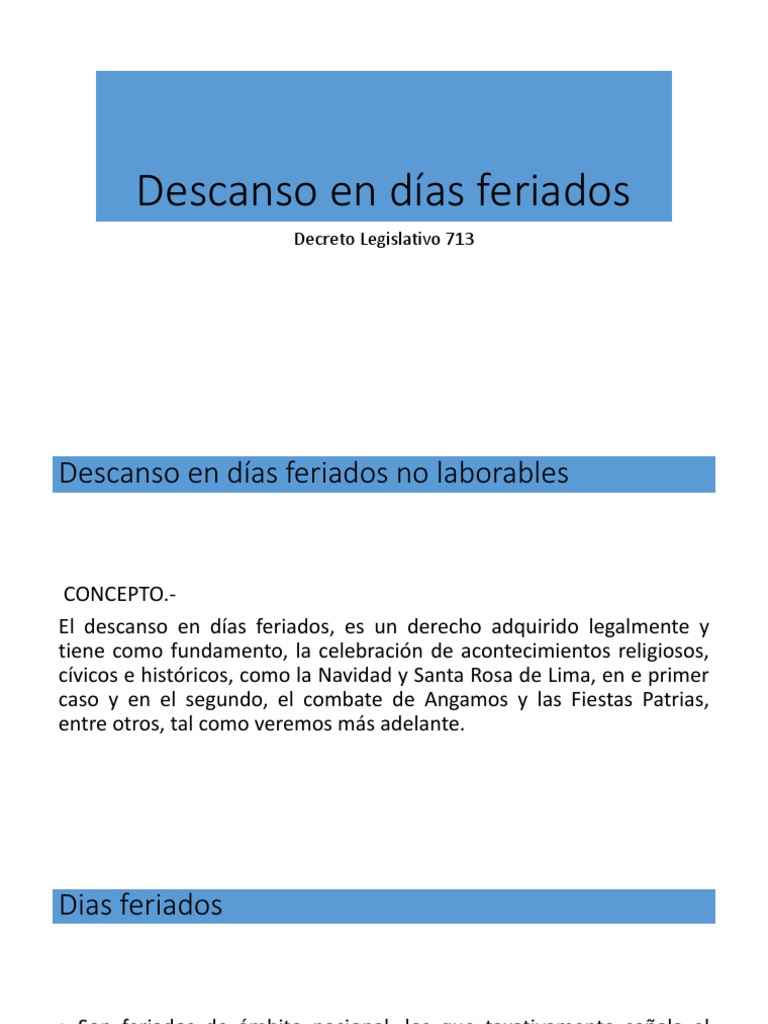 5 Descanso en Días Feriados | PDF