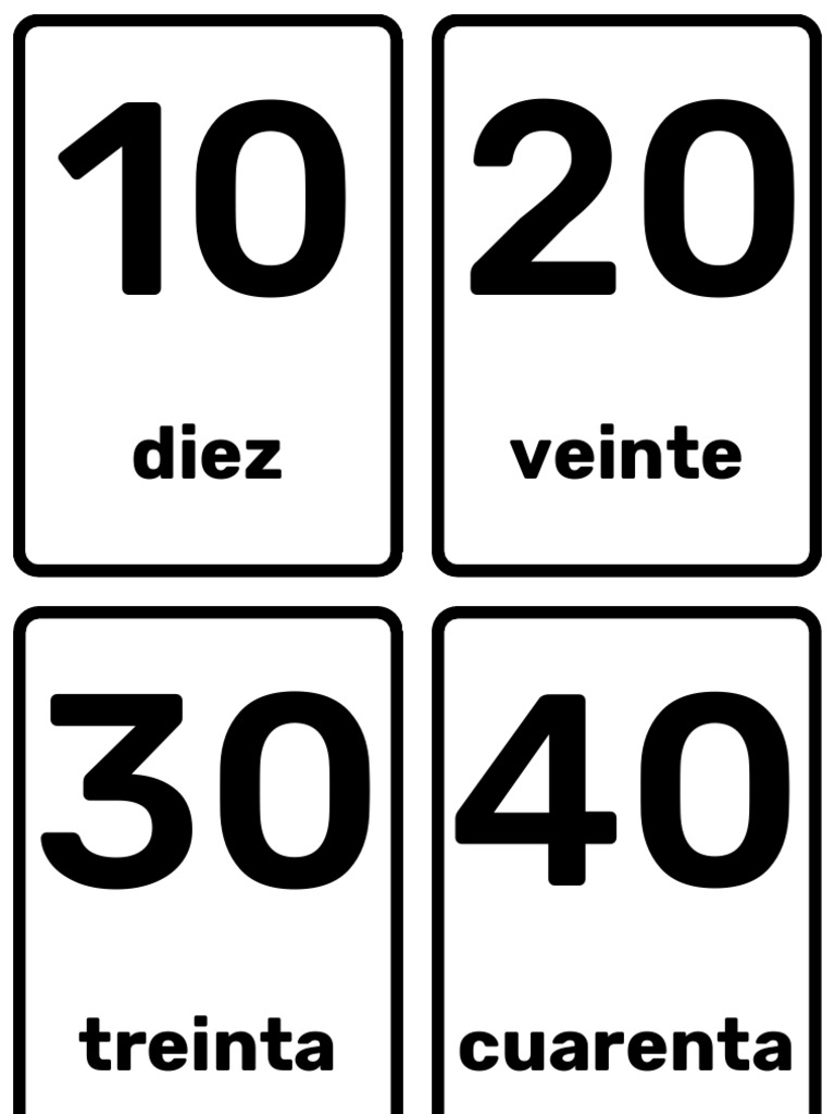 Números en español del 10 al 10,000 | PDF