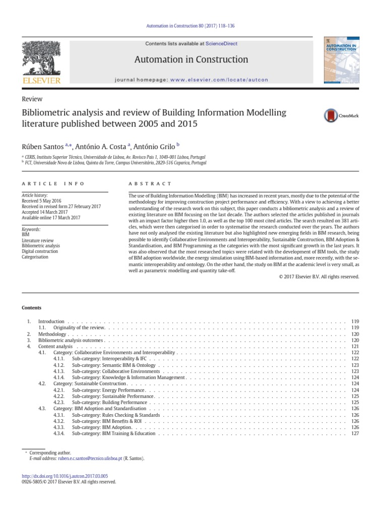 Reading Material Bibliometric Analysis and Review of BIM Literature ...