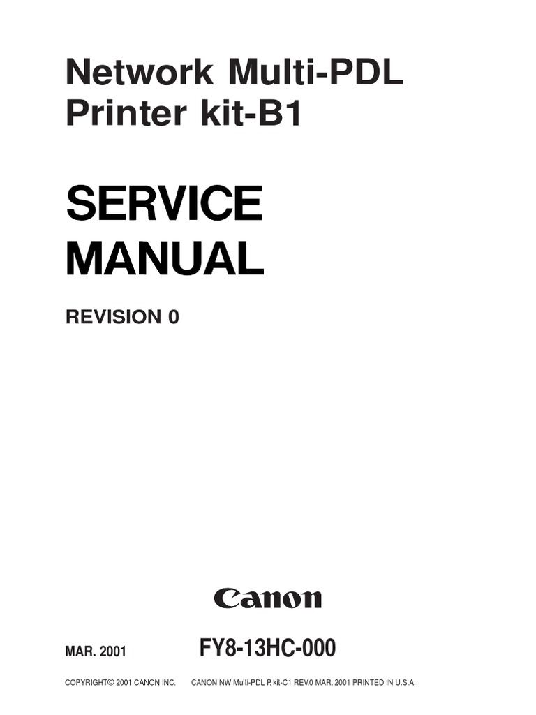 Network Multi-PDL Printer Kit-B1 Service Manual | PDF | Ip Address | Computer Network