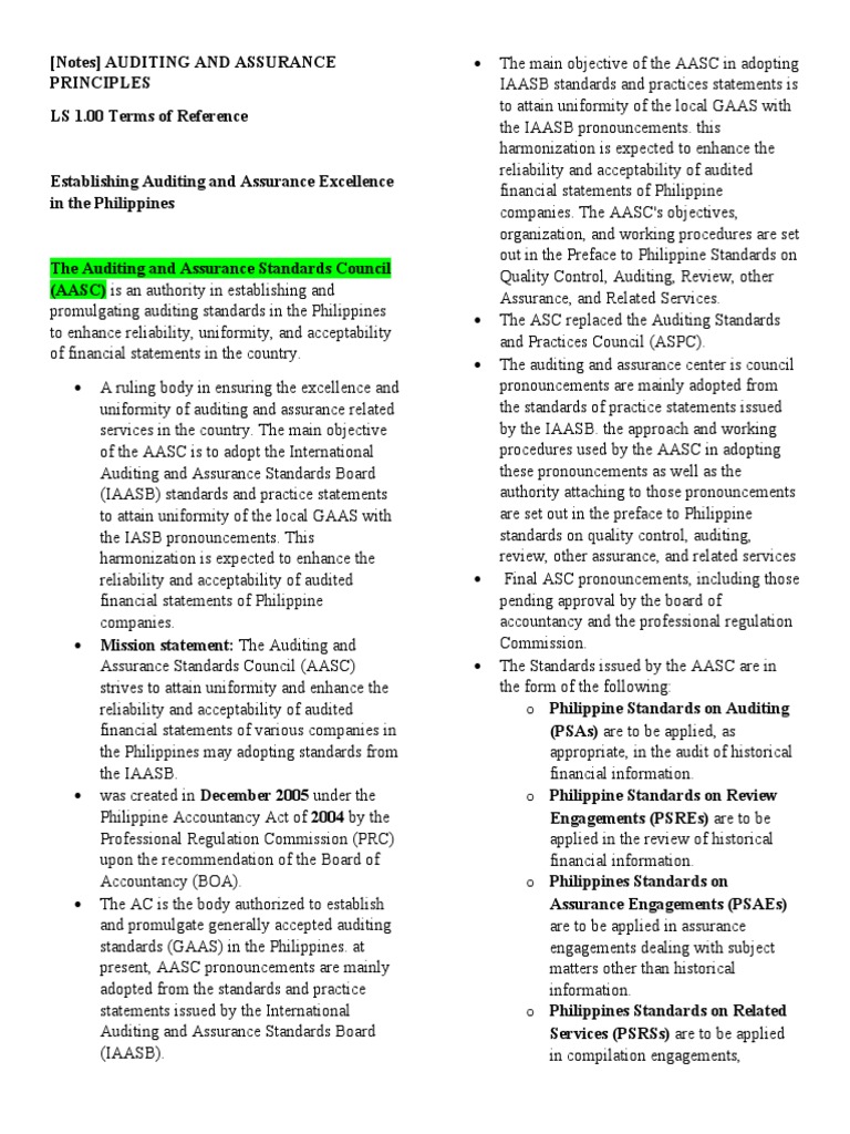 Fundamentals of Auditing in the Philippines | PDF | Audit | Financial Audit