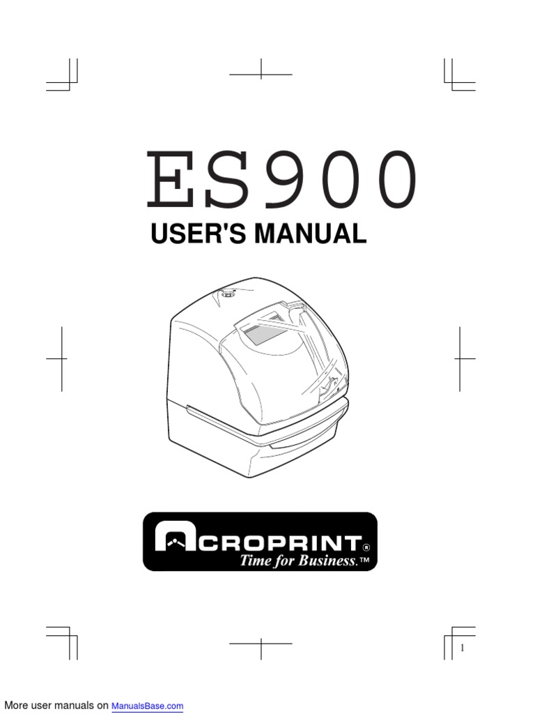 Acroprint ES900 User Guide | PDF | Clock | Electrical Connector