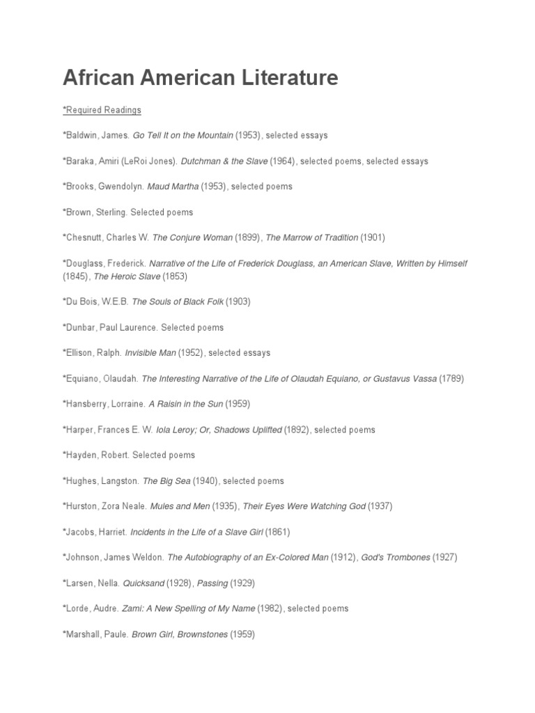 African American Literature | PDF