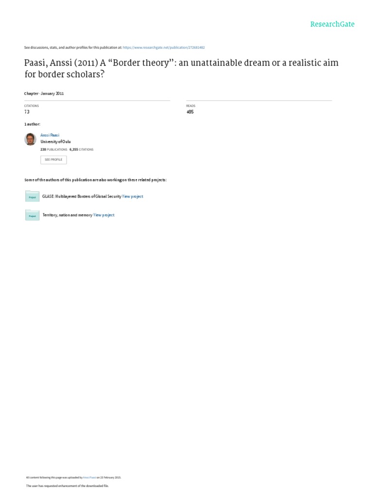 Paasi. A Border Theory | PDF