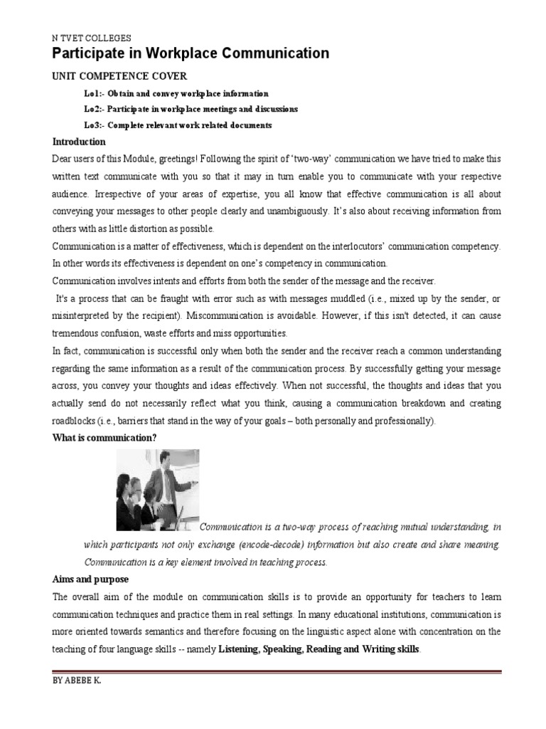 Work Place Communication | PDF