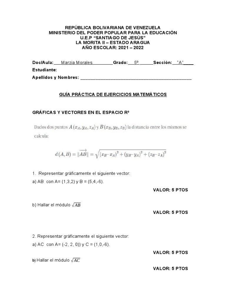 Guia Practica de Ejercicios Matematicos 5 Año | PDF | Matemáticas ...