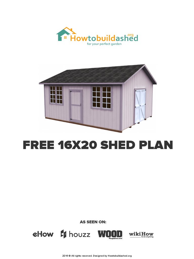 FREE 16x20 Shed Plan | PDF | Disclaimer | Copyright