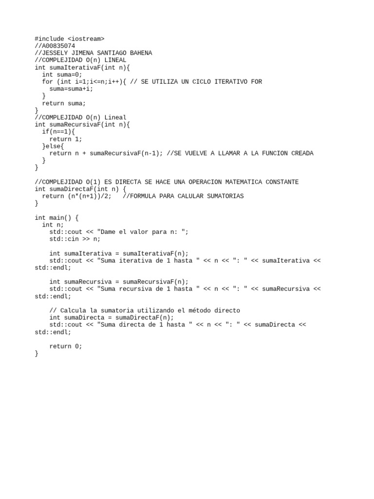 Act 1.1 - Funciones Iterativas, Recursivas y Su Análisis de Complejidad | PDF