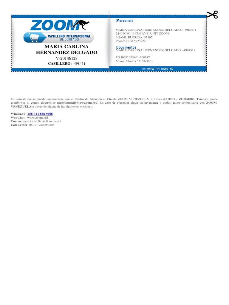 Carnet Cliente ZOOM Venezuela | PDF