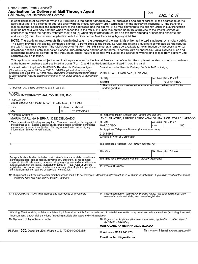 Casillero Zoom Usps | PDF