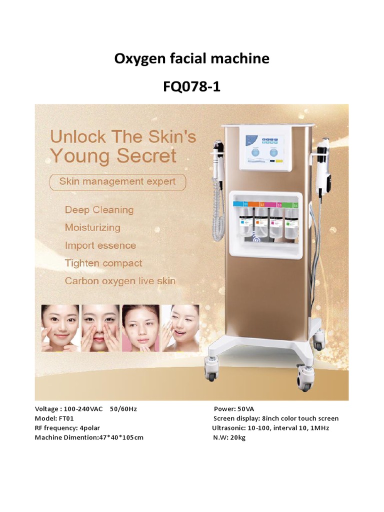 FQ078-1Stationary Oxygen Facial Machine | PDF