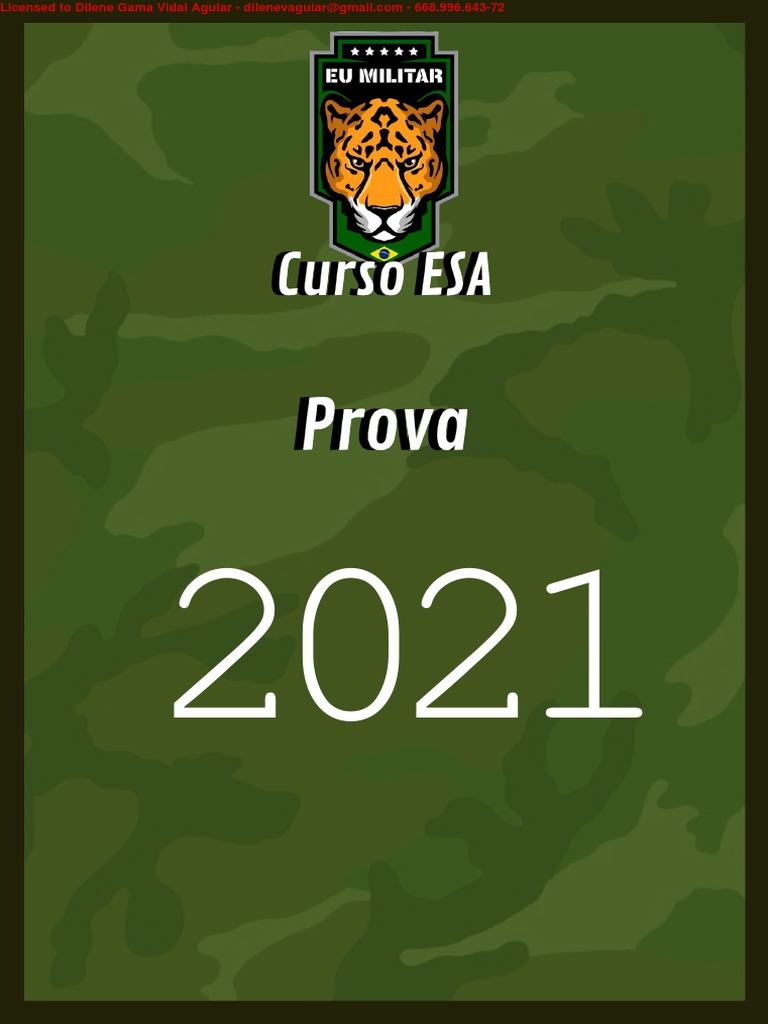 Prova ESA 2021: Gabarito e Questões | PDF