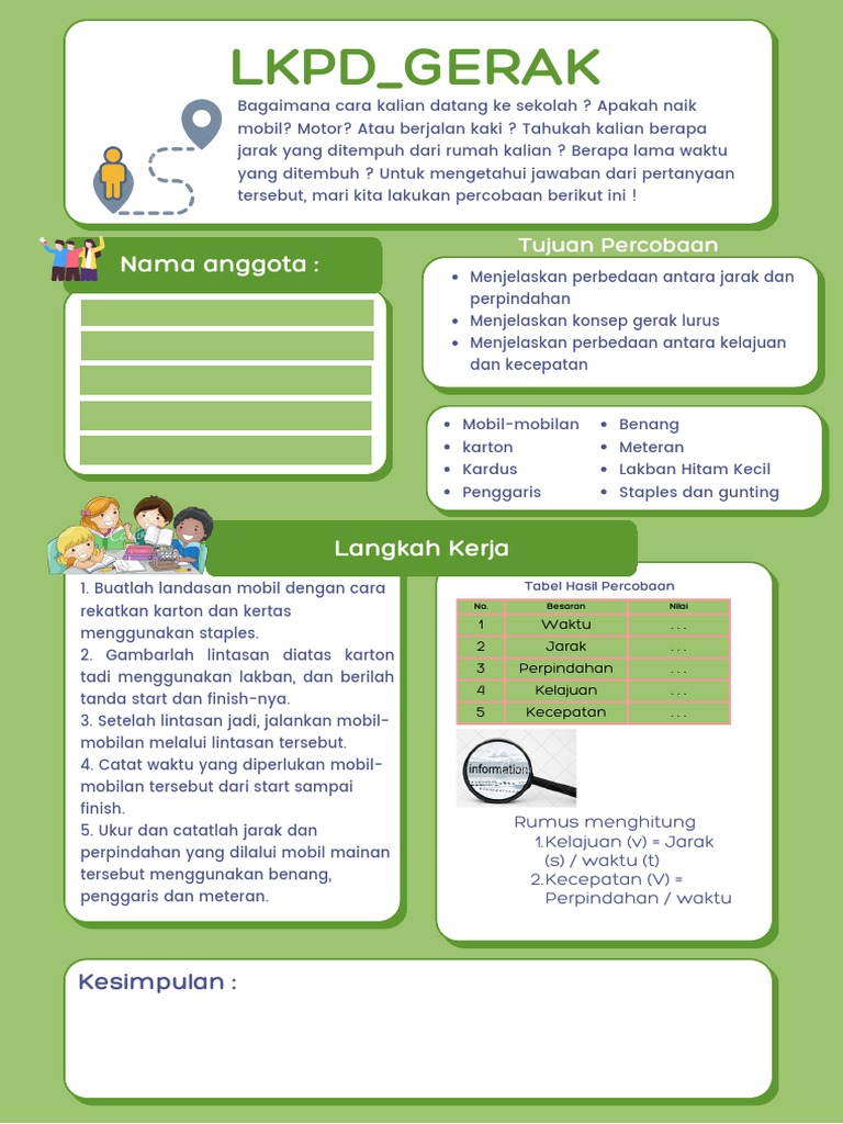 LKPD Gerak Fisika | PDF | Metode & Bahan Ajar
