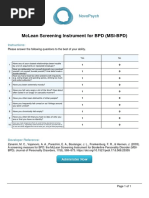 McLean BPD Screening Instrument | PDF