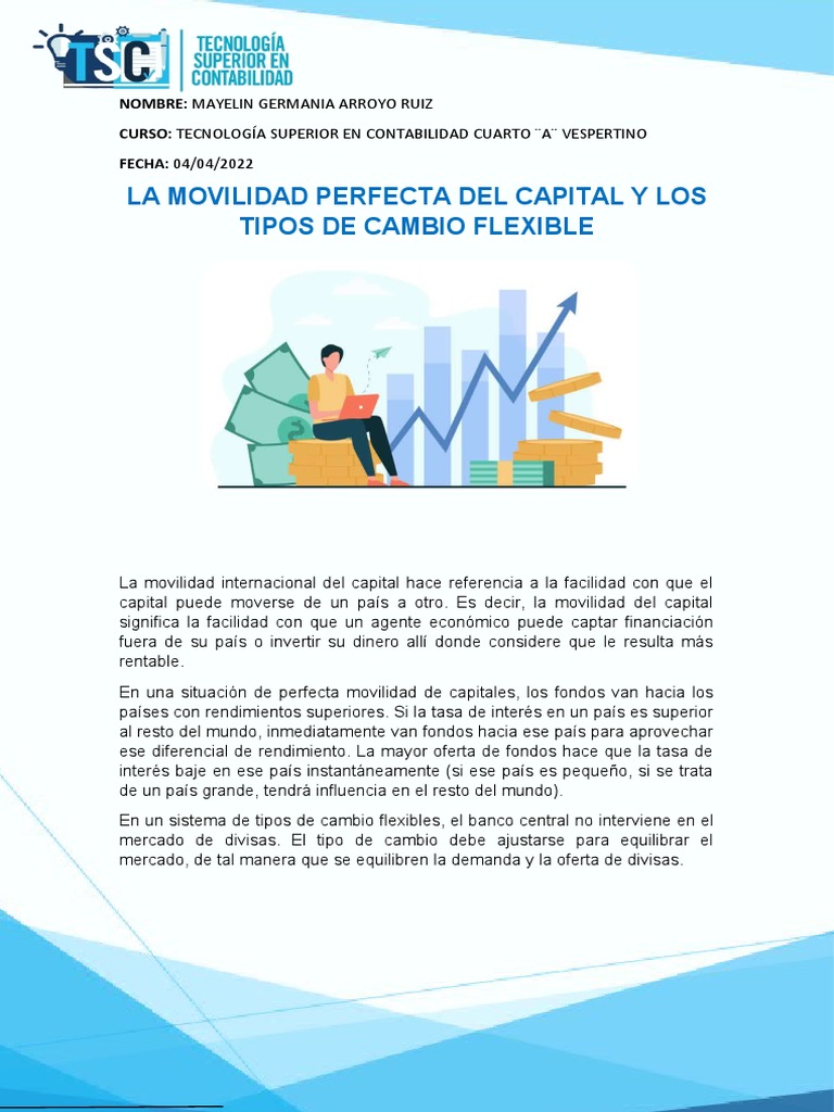 La Movilidad Perfecta Del Capital Y Los Tipos De Cambio Flexible Pdf