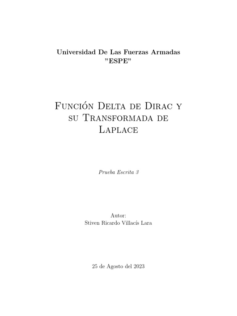 Delta de Dirac-Stiven Ricardo Villacis Lara | PDF