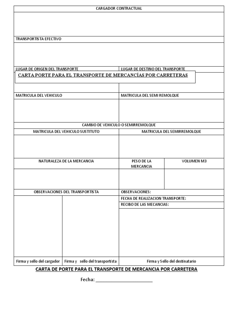 Formato Carta Porte | PDF
