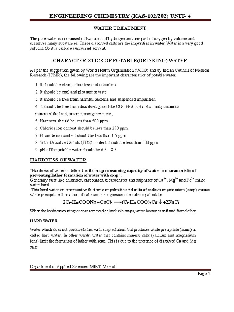 Water Chemistry | PDF | Ion Exchange | Osmosis
