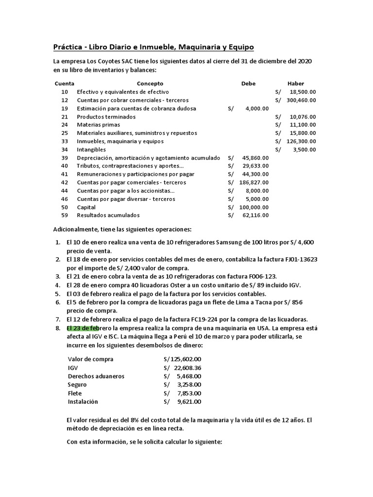 Práctica Calificada - Diario e IME-2 | PDF