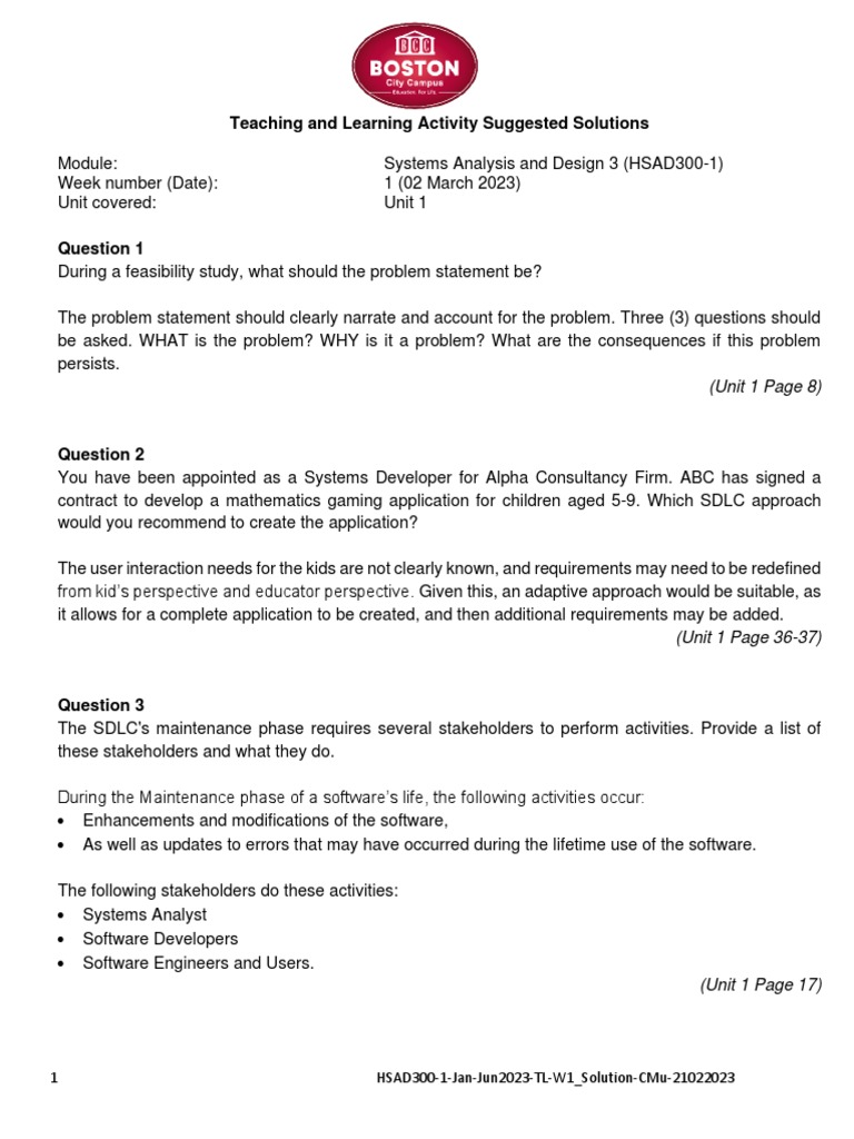 HSAD300-1 - Teaching and Learning Activity W1 (Unit 1) - SS-4 | PDF