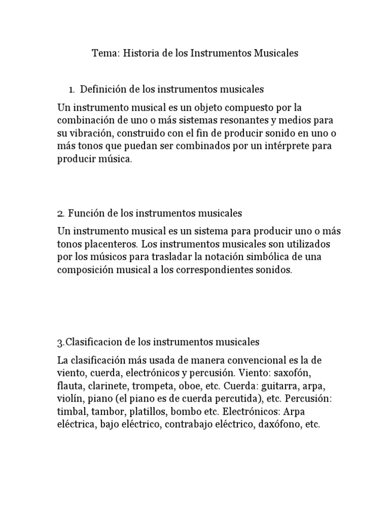 Tarea de Música | PDF | Instrumentos musicales | Instrumentos de cuerda