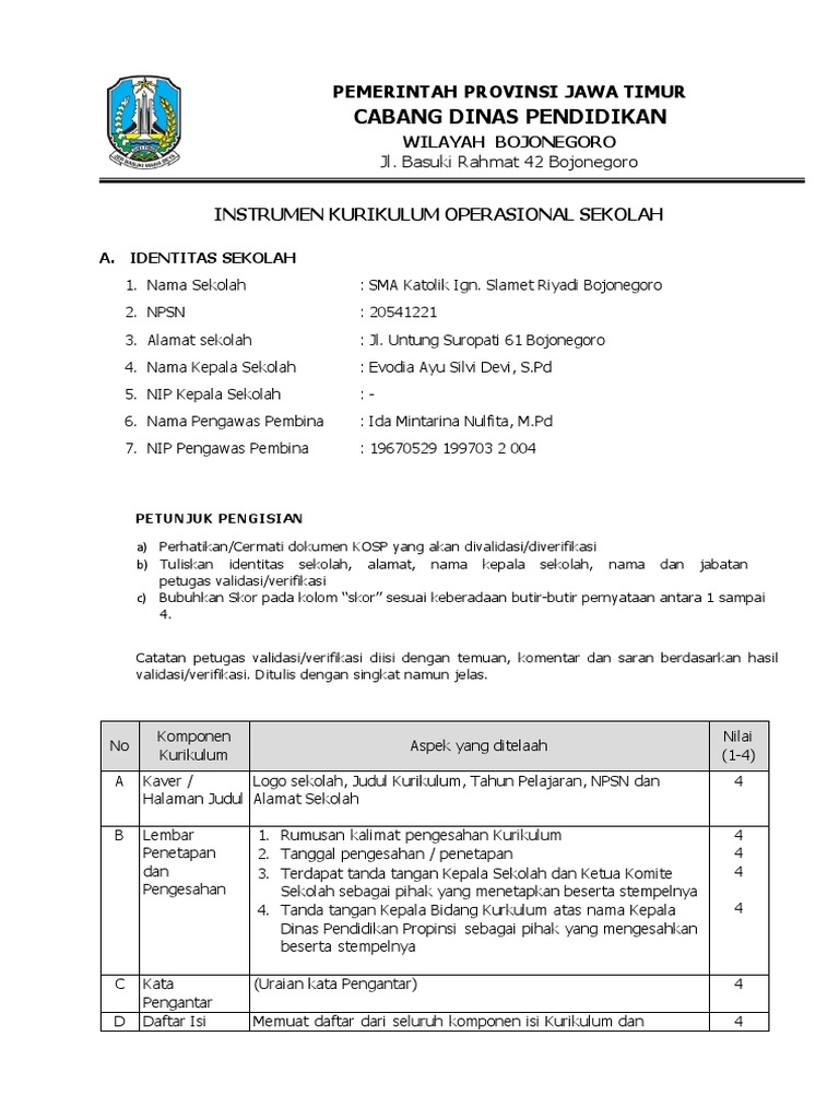 Instrumen KOSP | PDF